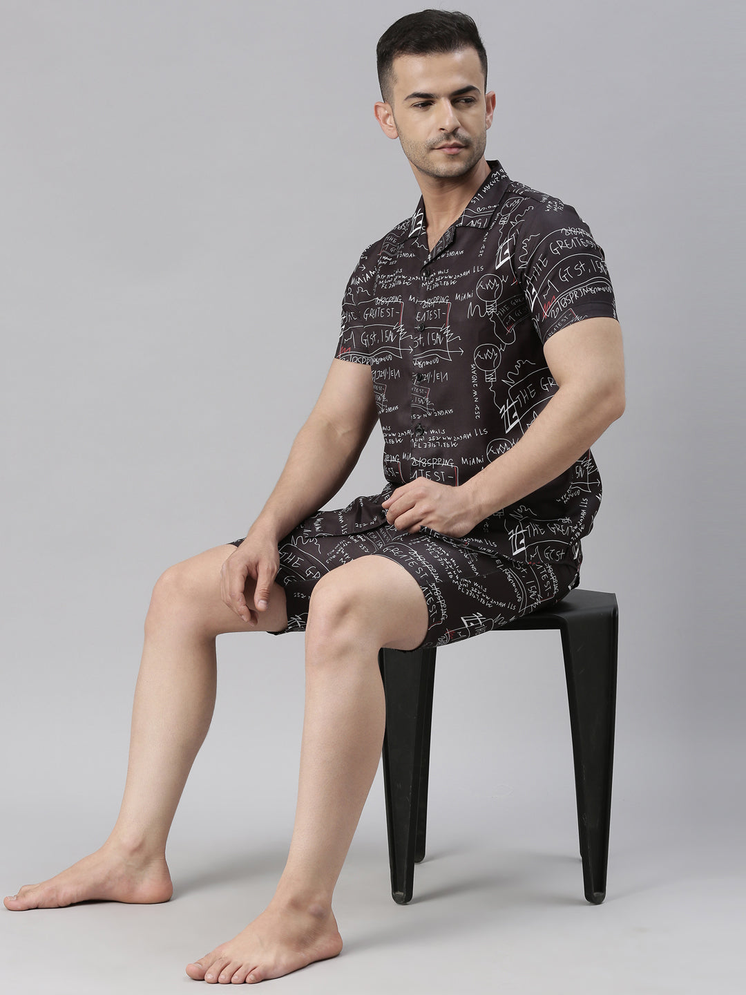 Shop Vintage Pictorial Black Night Wear for Men Online – Bushirt